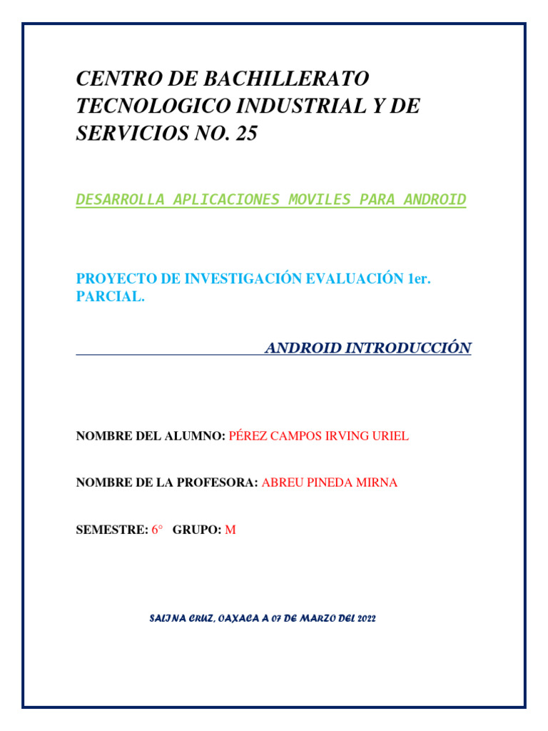 Android Introduccion | PDF | Android (sistema operativo) | Aplicación movil