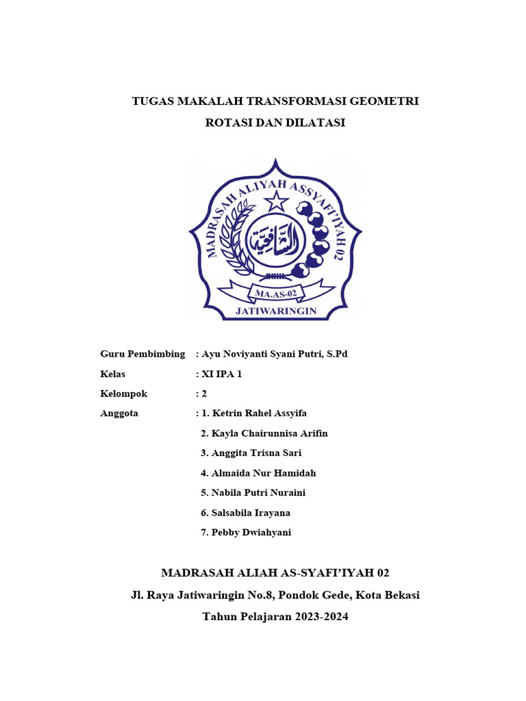 Tugas Makalah Transformasi Geometri | PDF