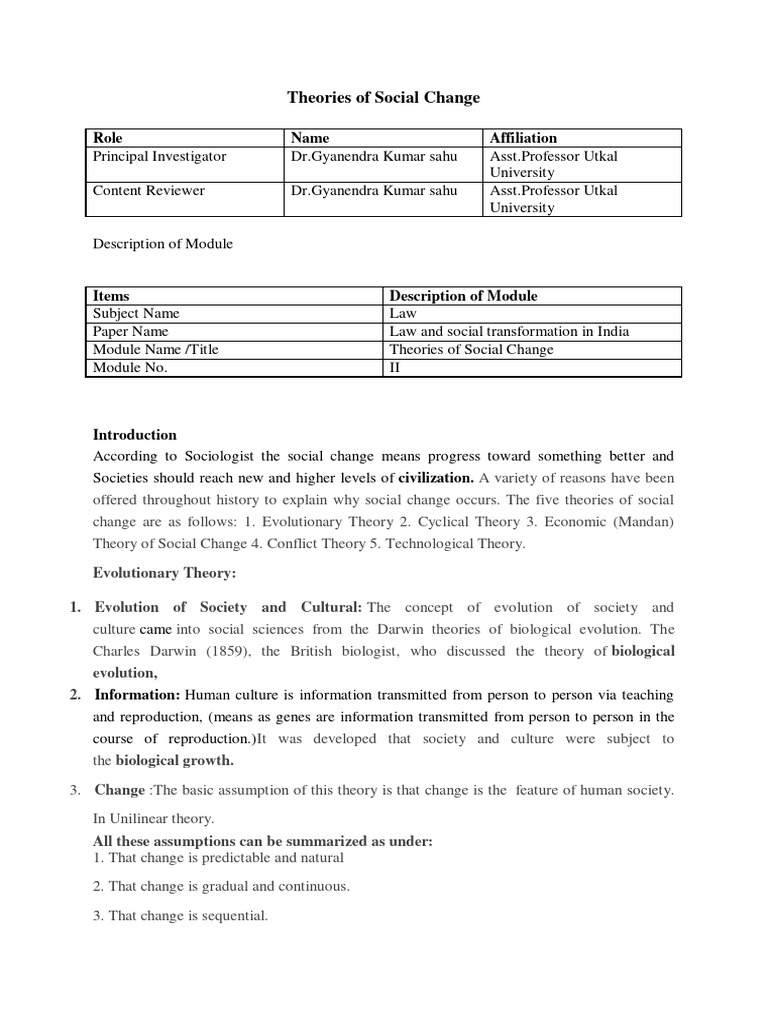 Theories-of-Social-Change | PDF