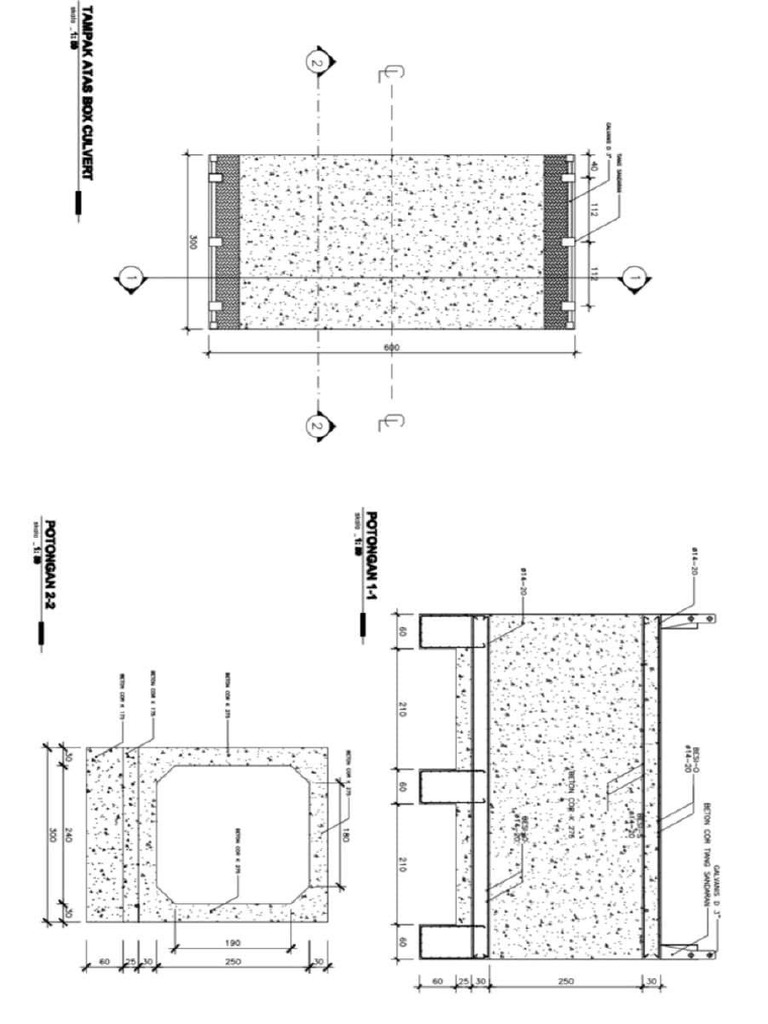 Denah & Potongan Box Culvert | PDF