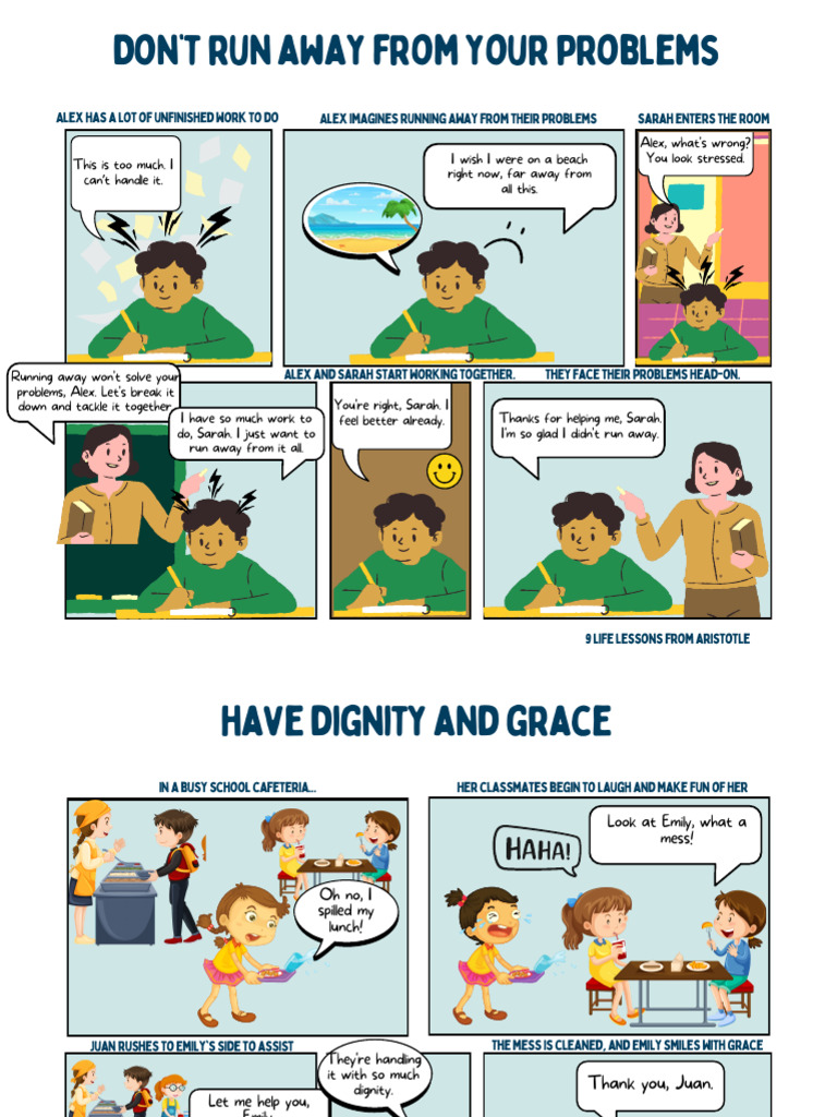 Comic Strips About 9 Life Lessons From Aristotle and Plato | PDF