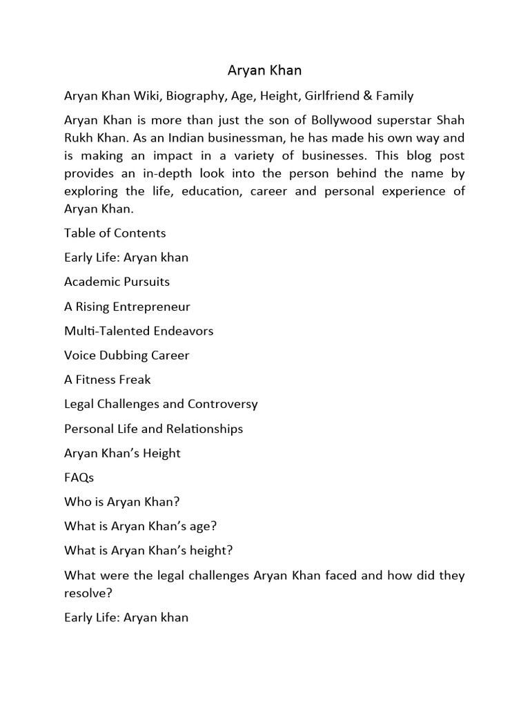 Aryan Khan | PDF