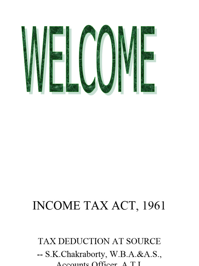 Income Tax Act, 1961 | PDF