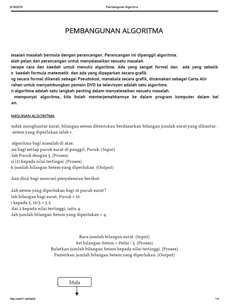 Pembangunan Algoritma | PDF