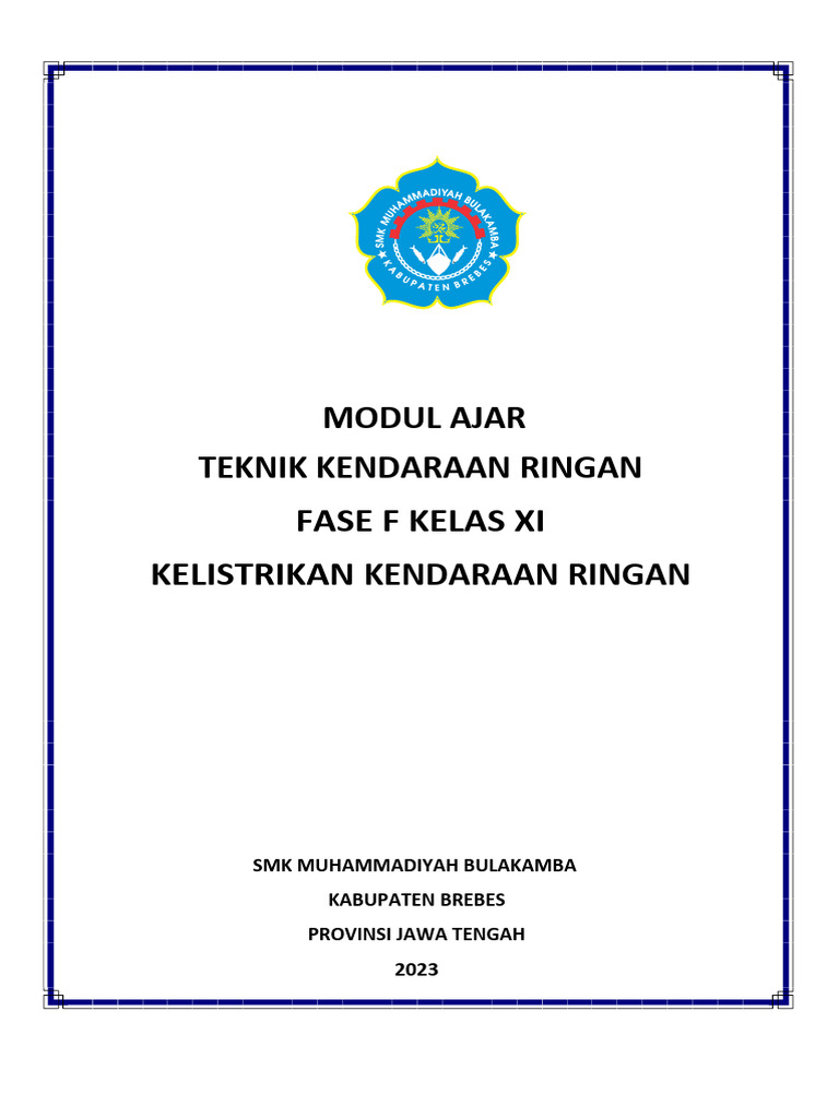 Modul Ajar - Elemen 8. Kelistrikan - TKR | PDF