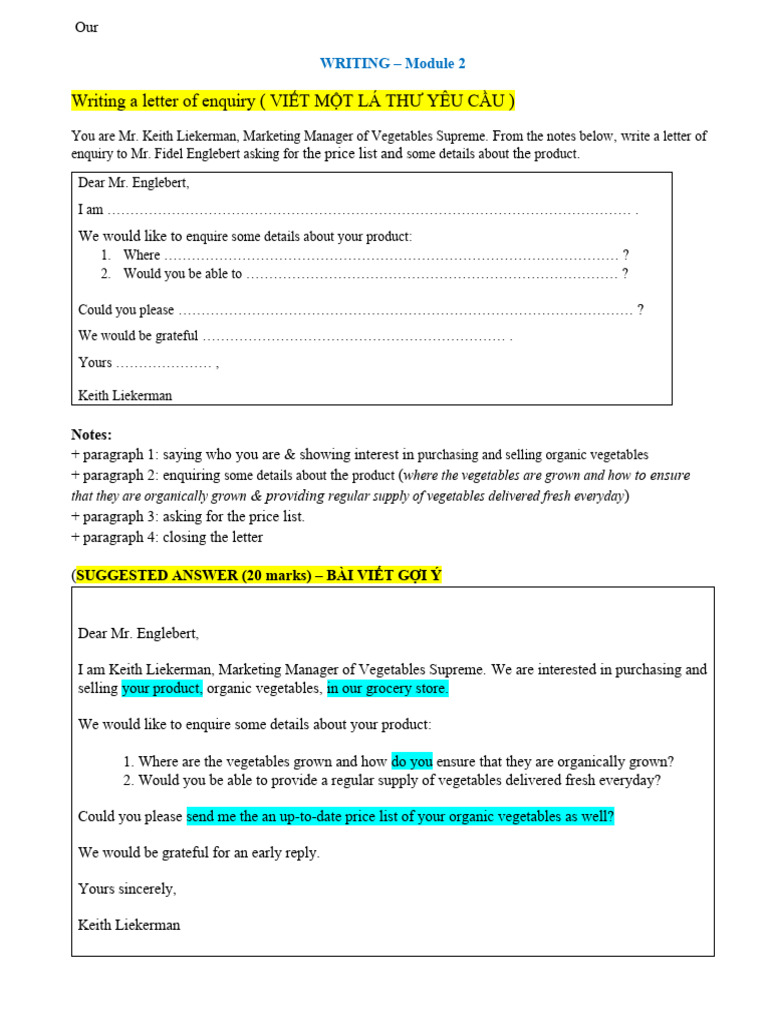 WRITING-Module 2 - TH C HÀNH | PDF | Home & Garden