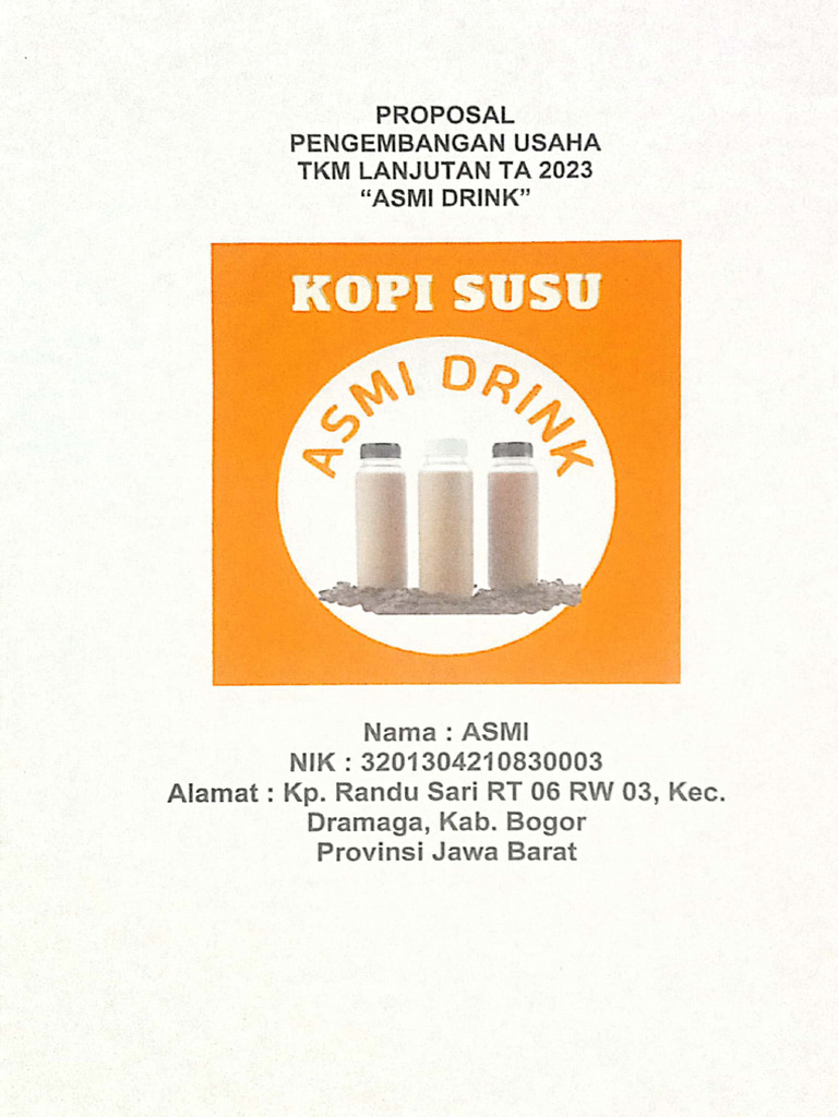 Proposal Asmi Drink | PDF