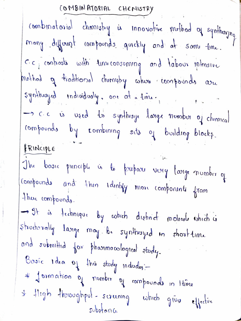 Automated Combinatorial Chemistry Techniques | PDF