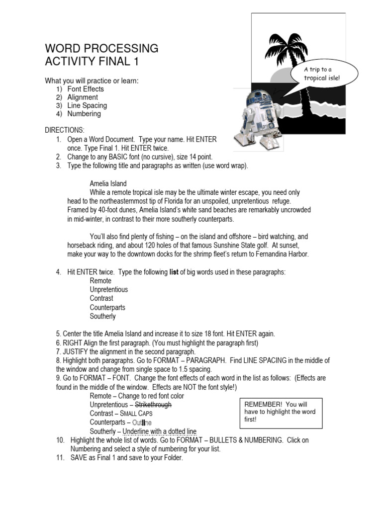 Activity Final 1 | PDF | Notation | Printing