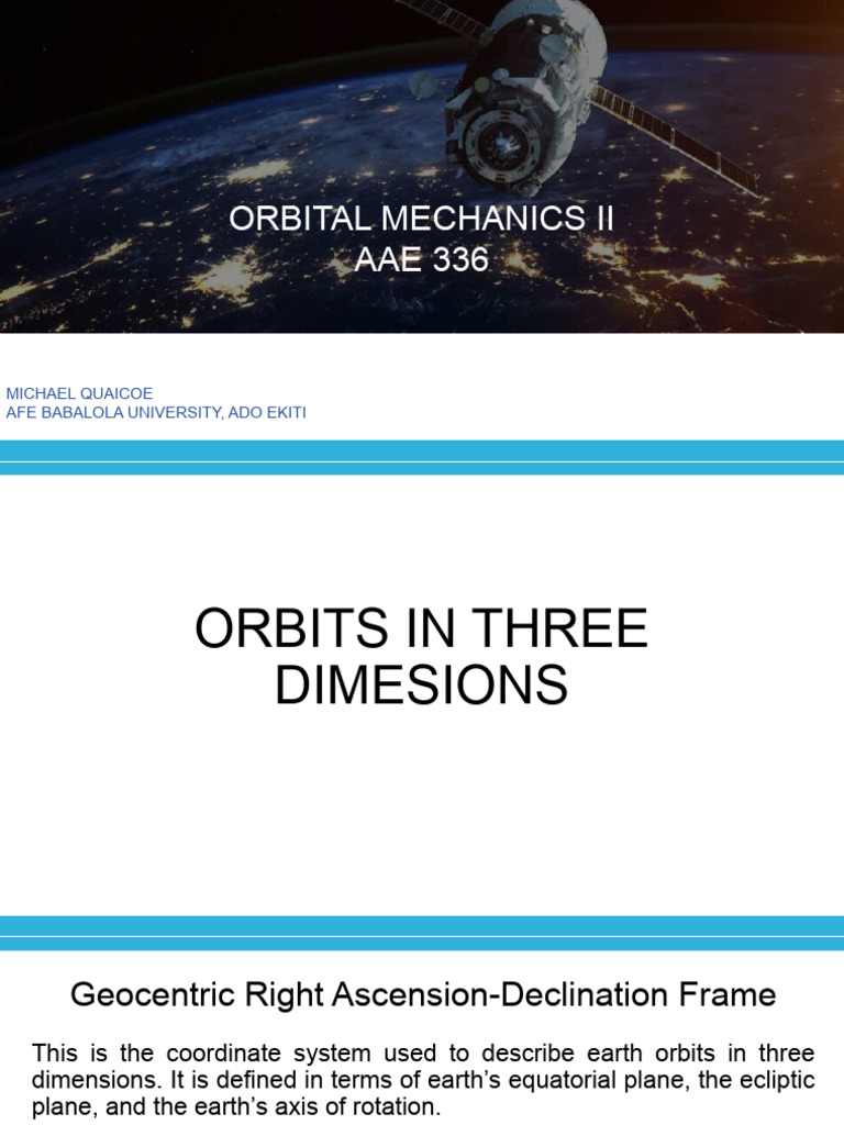 Orbits in Three Dimensions | PDF | Equator | Orbit