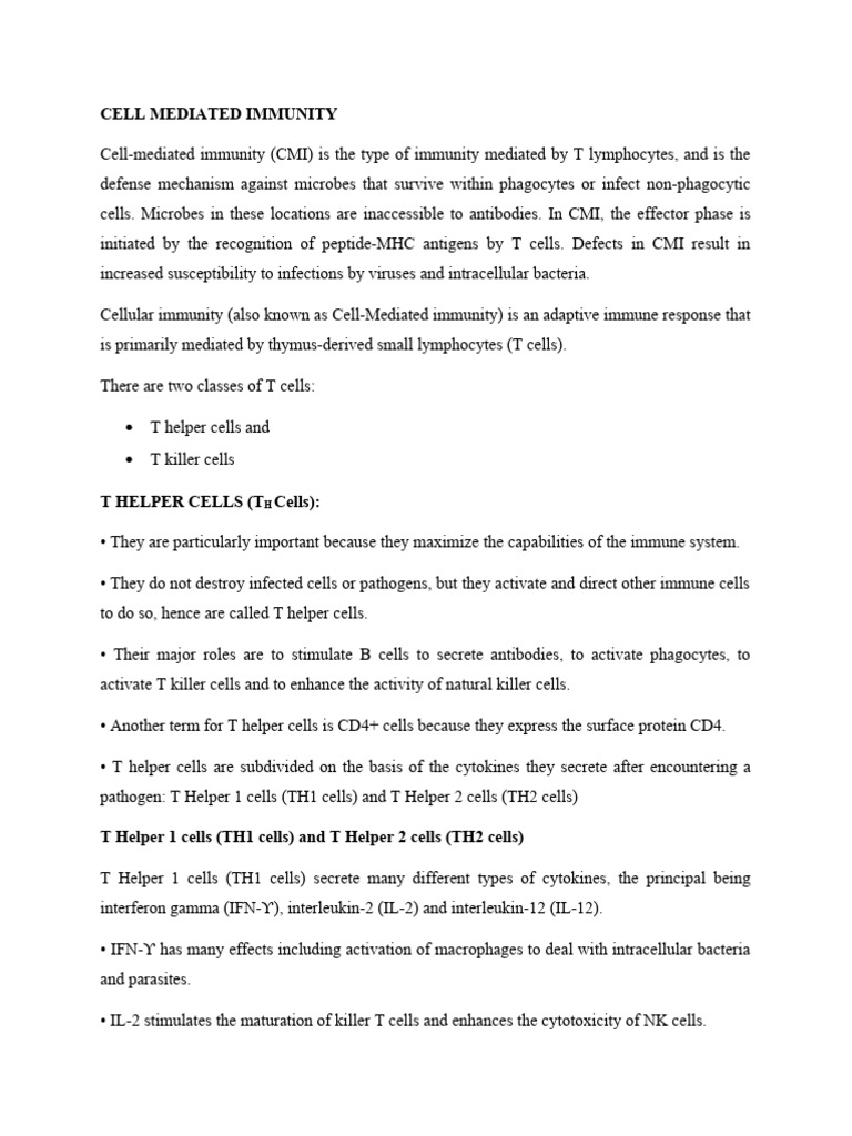 CELL MEDIATED IMMUNITY note | PDF