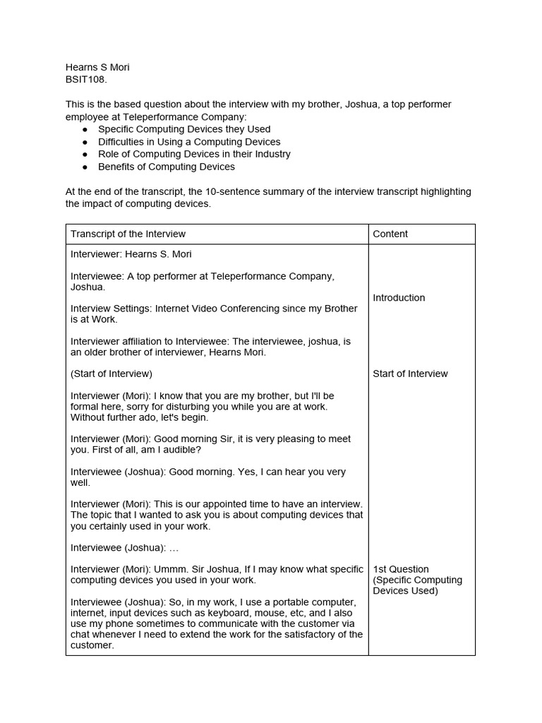 Transcript Interview | PDF | Personalized Medicine | Computing