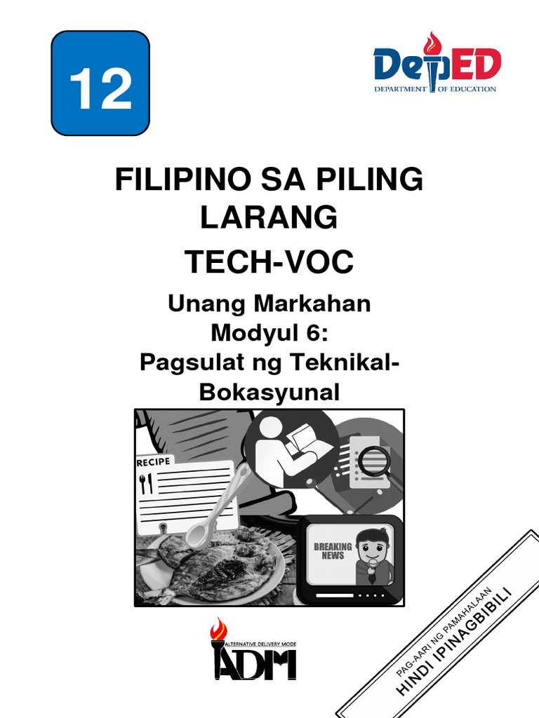Q2-Fil12 - Filipino-Tech-Voc - Mod6-WK6-1 Nak | PDF
