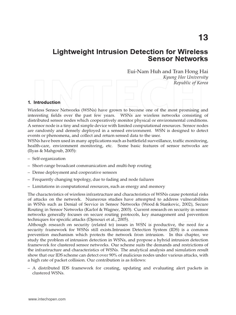 Lightweight Intrusion Detection For Wire | PDF