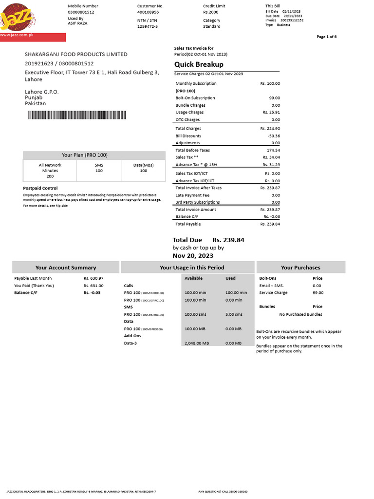 Invoice 03000801512 | Download Free PDF | Fee | Payments