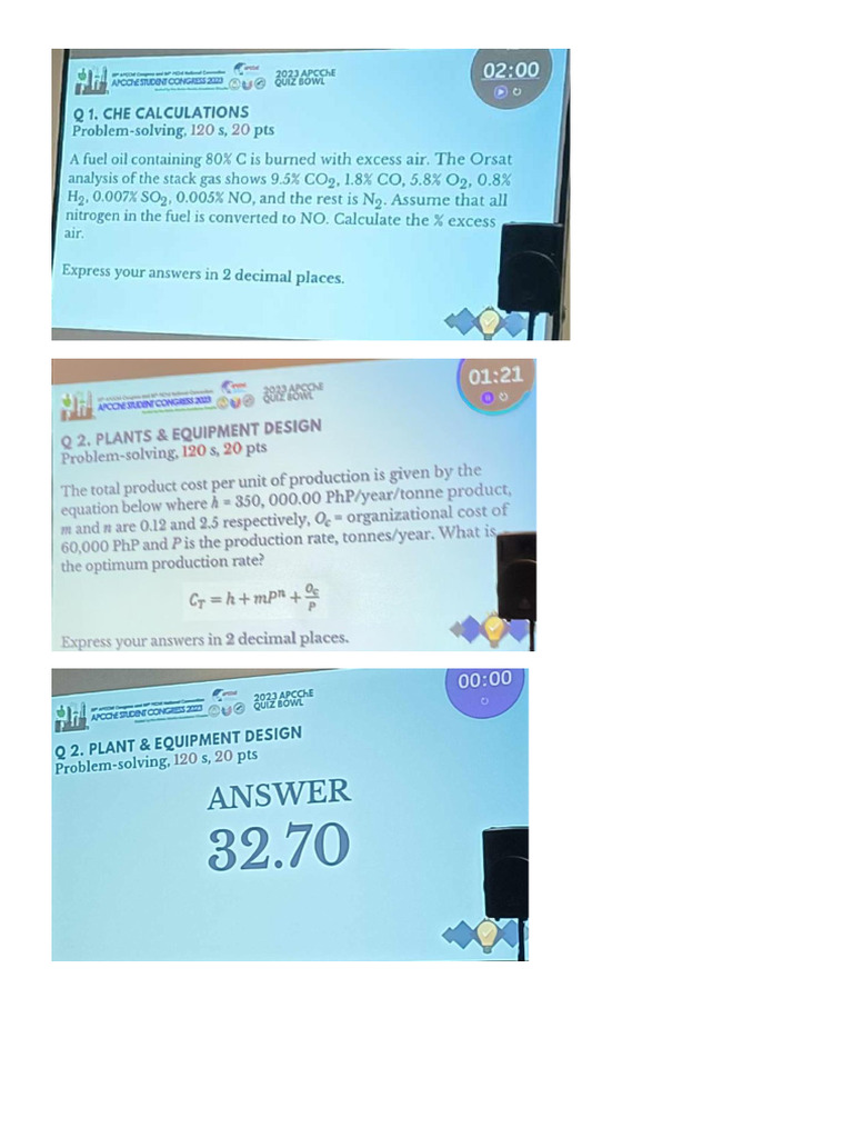 2023 APCChE Quiz Bowl | PDF