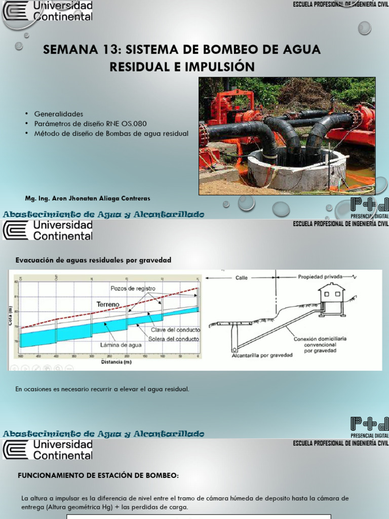 Semana 13 Sistema de Bombeo de Agua Residual e Impulsion | PDF | Gasolinera | Bomba