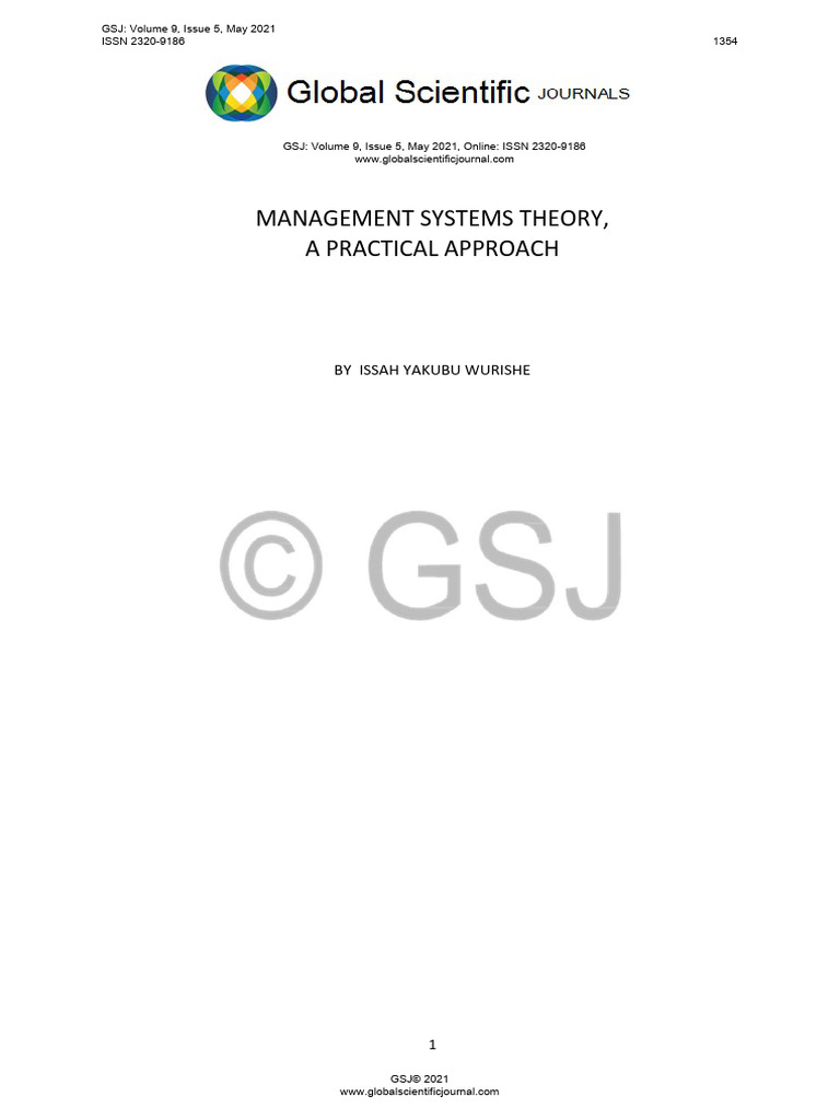 Management Systems Theory A Practical Approach | PDF Management Systems Theory A Practical Approach | PDF