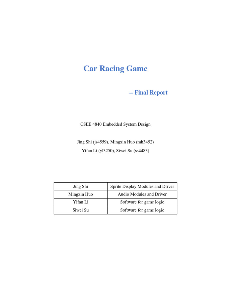 Racing | PDF | Codec | Computer Hardware