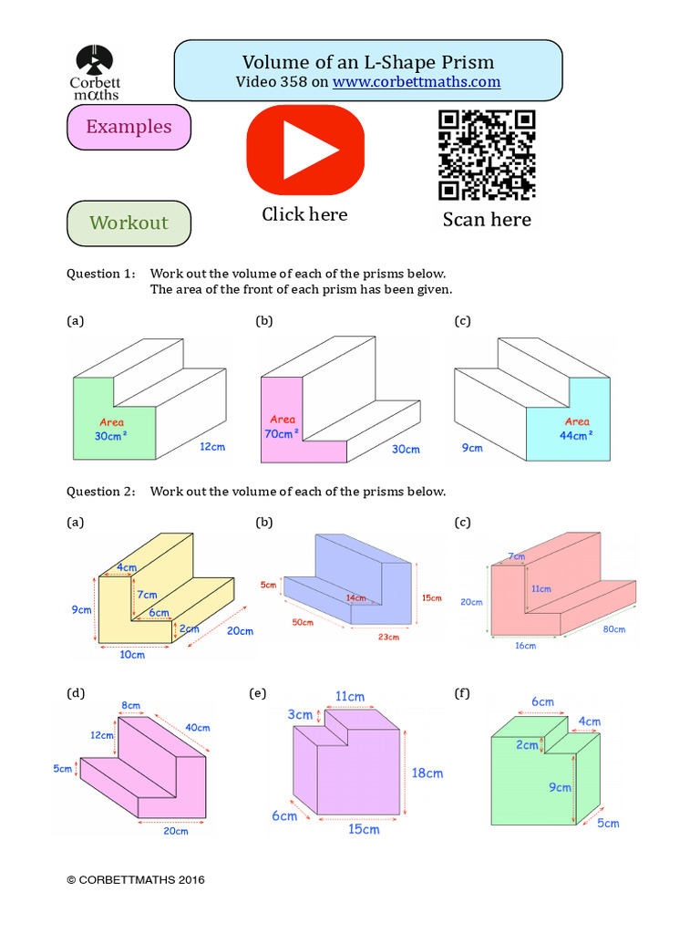 Volume of An L Shape Prism PDF | PDF