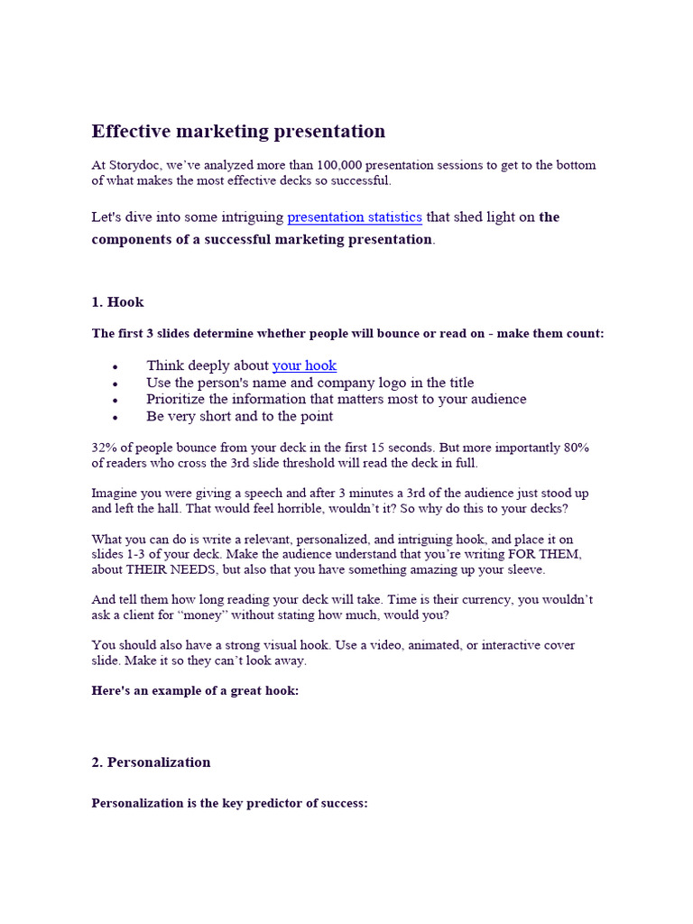 Effective Marketing Presentation | PDF | Customer Relationship ...