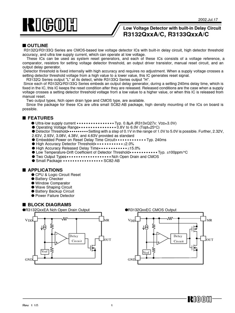 R3132_datasheet | PDF | Cmos | Electrical Components