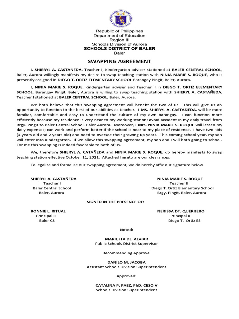 Swapping Agreement | PDF