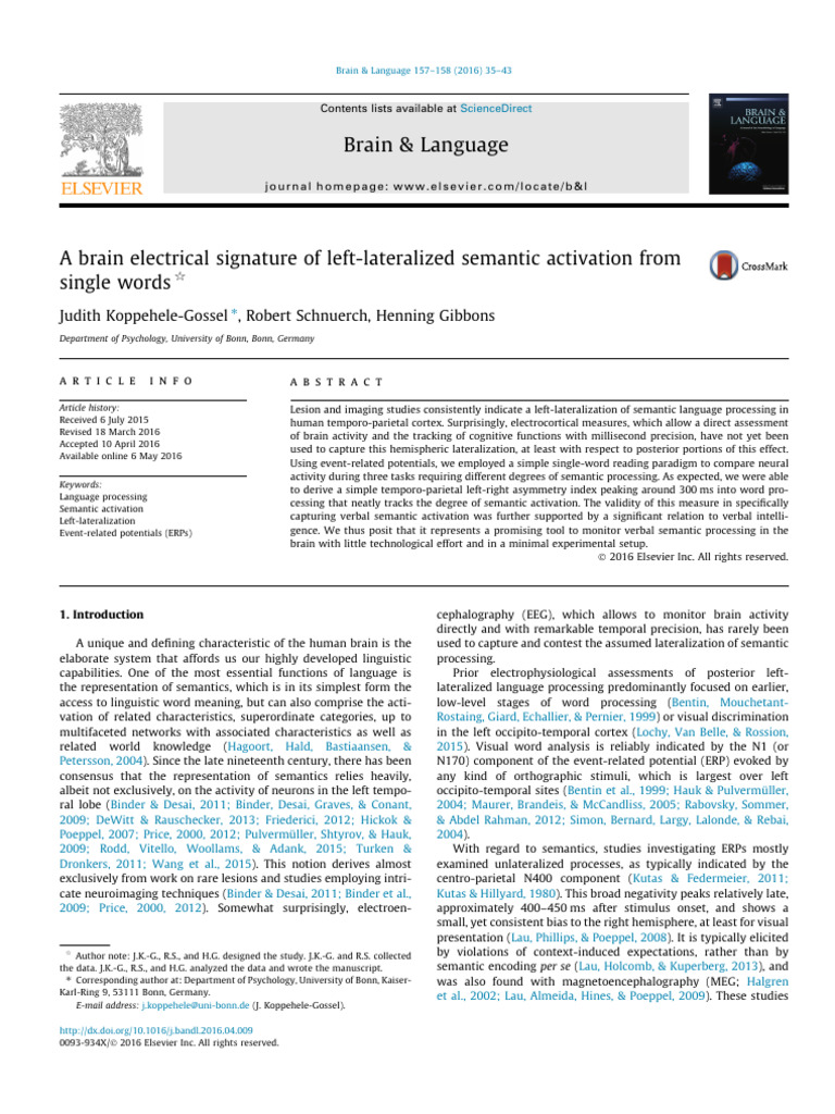 A Brain Electrical Signature of Left Lateralized Semantic - 2016 ...