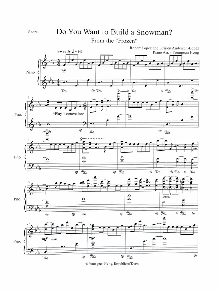 Do You Want to Build a Snowman 악보 | PDF