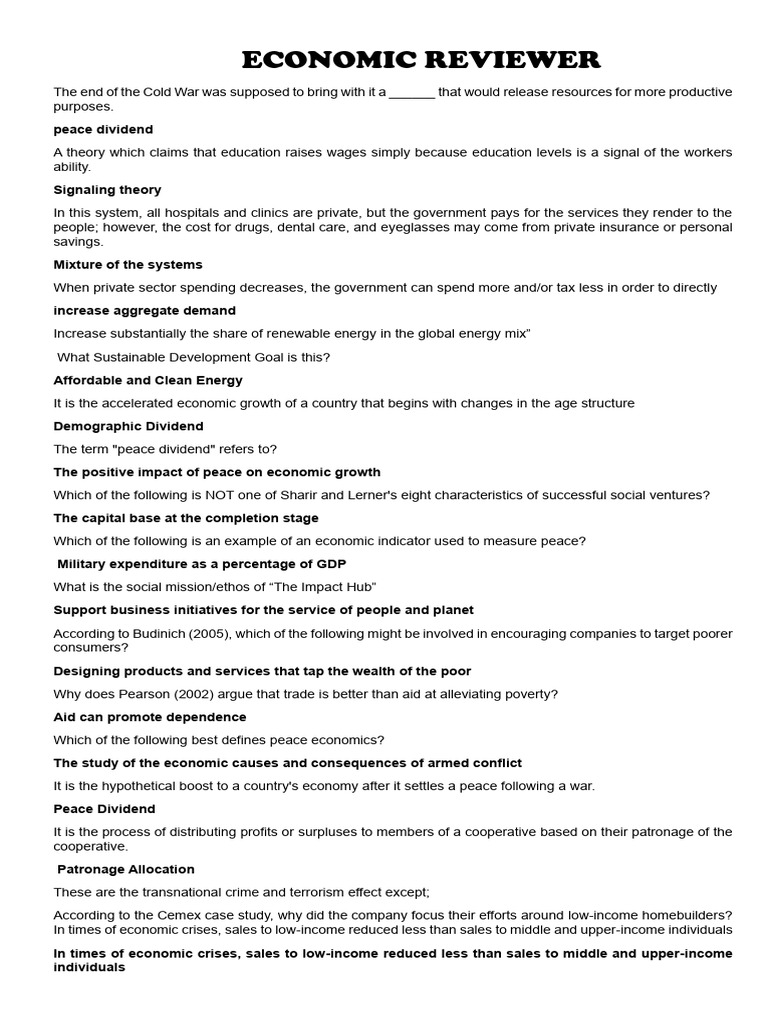 Economic Reviewer | PDF | Economics | Foreign Exchange Market