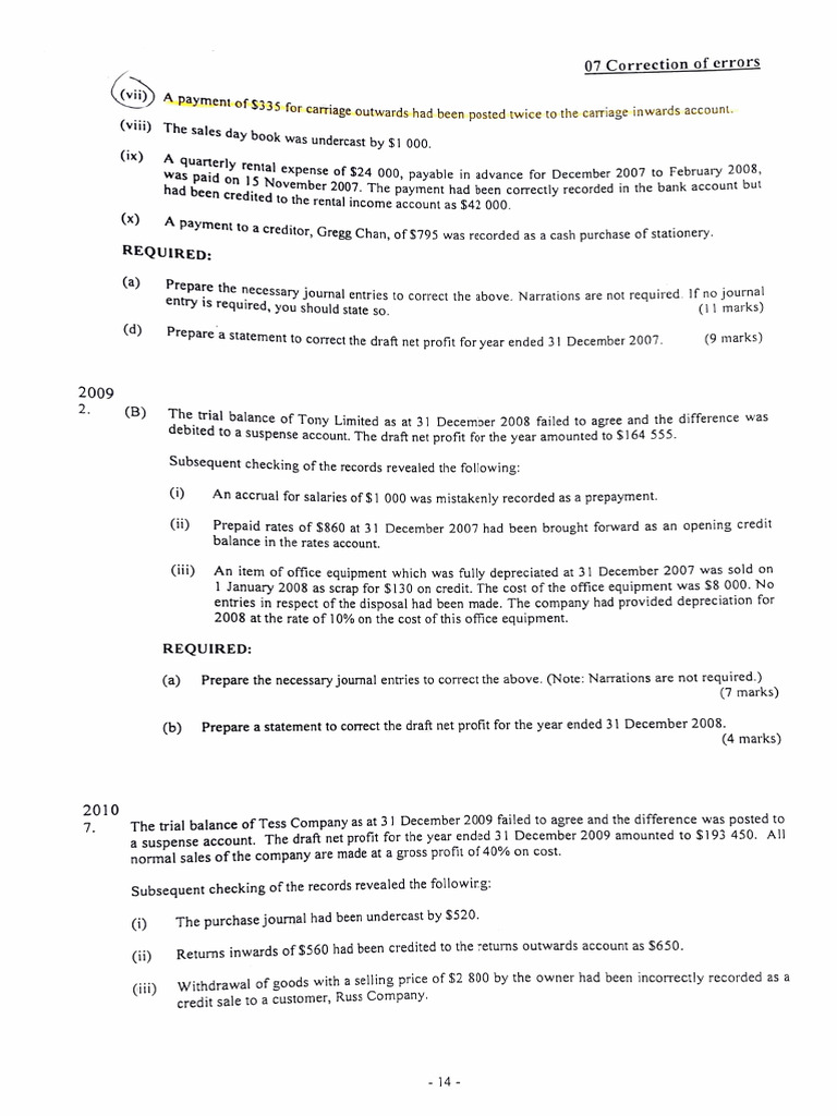 Correction of Errors | PDF