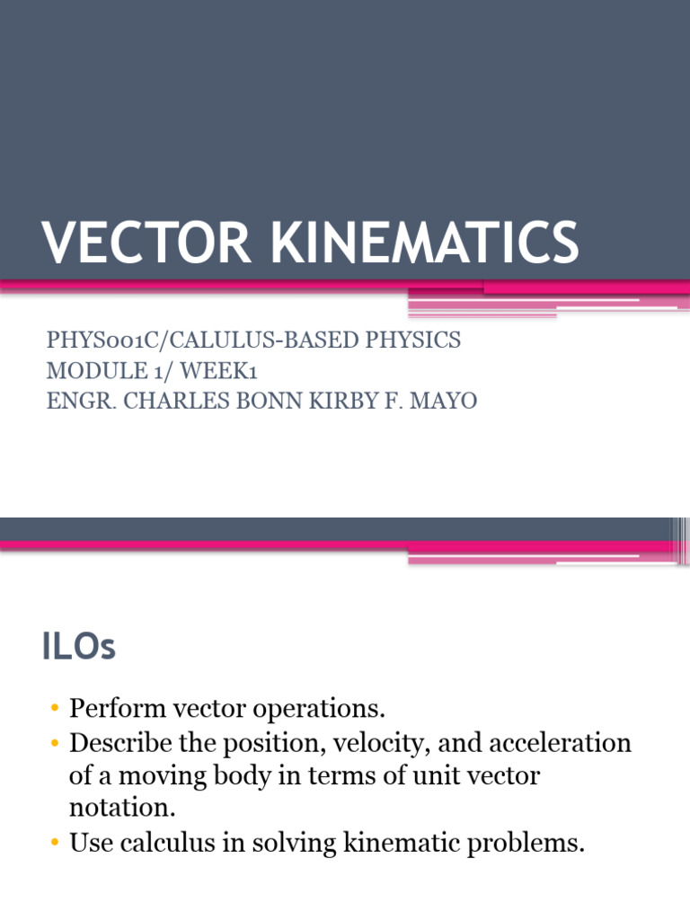 Week 1 VECTOR KINEMATICS | PDF