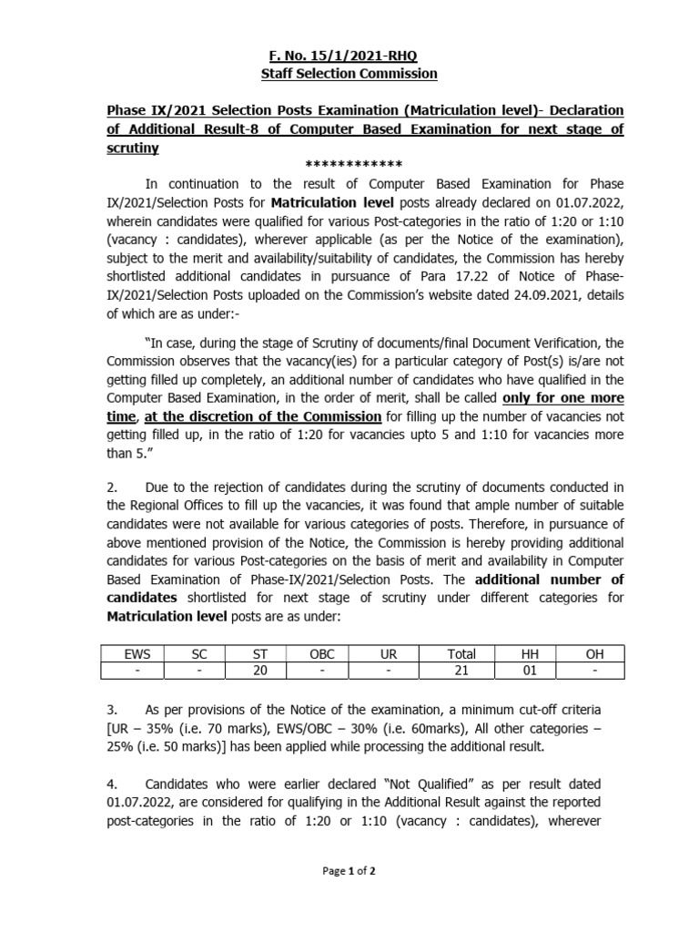 Matric 03112023 | PDF | Government