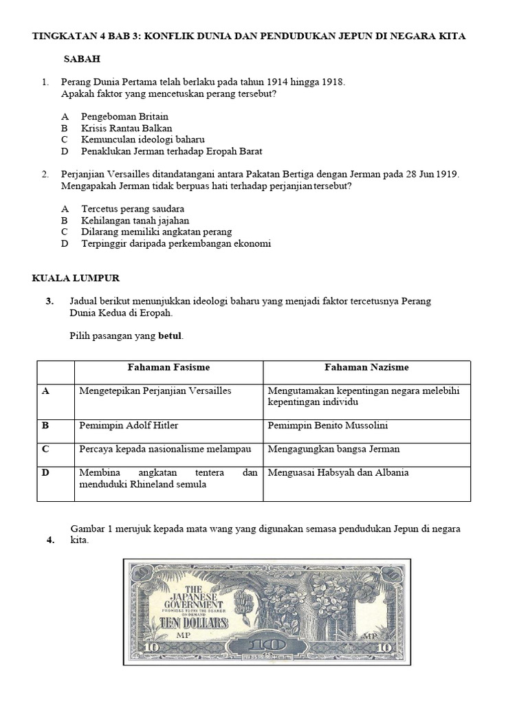 Objektif Tingkatan 4 Bab 3 | PDF