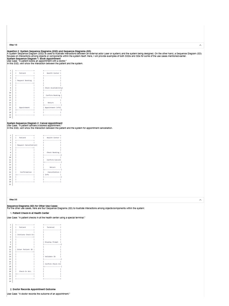Question 2: System Sequence Diagrams (SSD) and Sequence Diagrams (SD) | PDF
