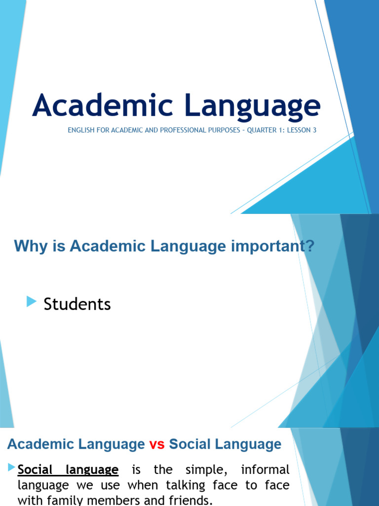 Lesson 3-Academic Language | PDF | Vocabulary | Human Communication