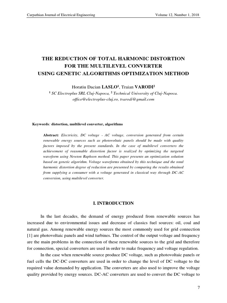 The Reduction of Total Harmonic Distortion For The Multilevel Converter ... The Reduction of Total Harmonic Distortion For The Multilevel Converter ...