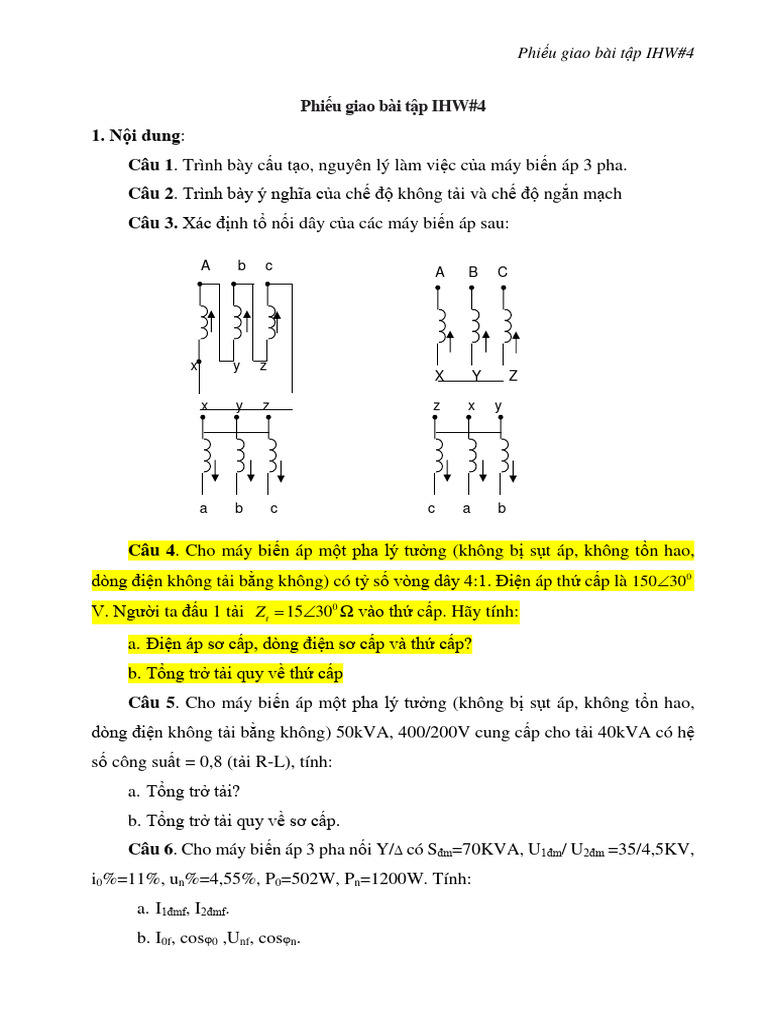 Phiếu giao bài tập IHW#4 | PDF