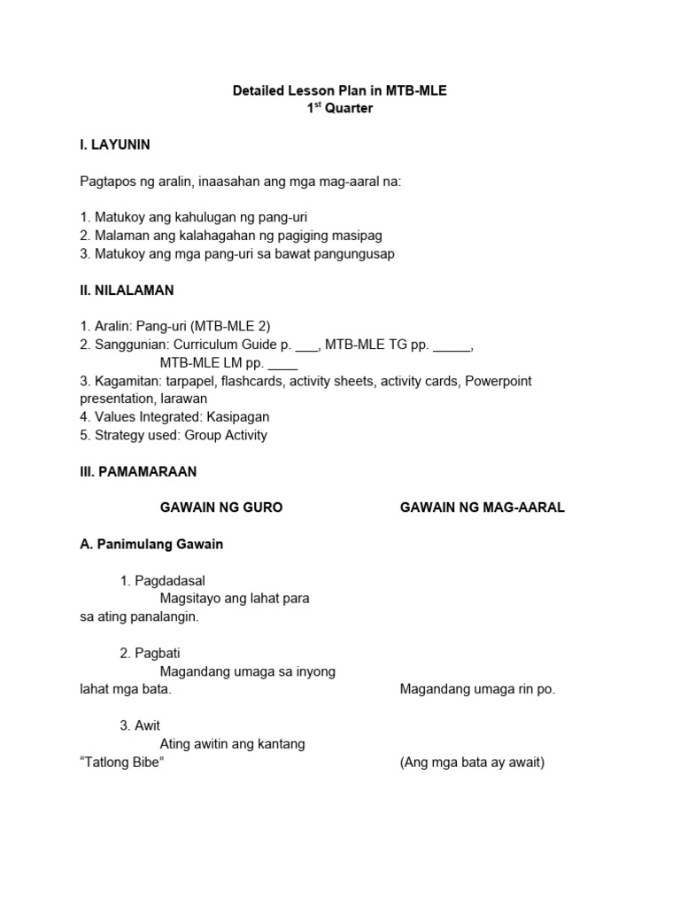 Detailedlessonplan DEPEDRANKING | PDF