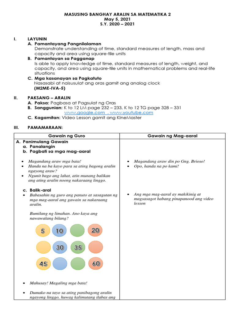 Lesson Plan in Mathematics 2 Quarter 4 | PDF
