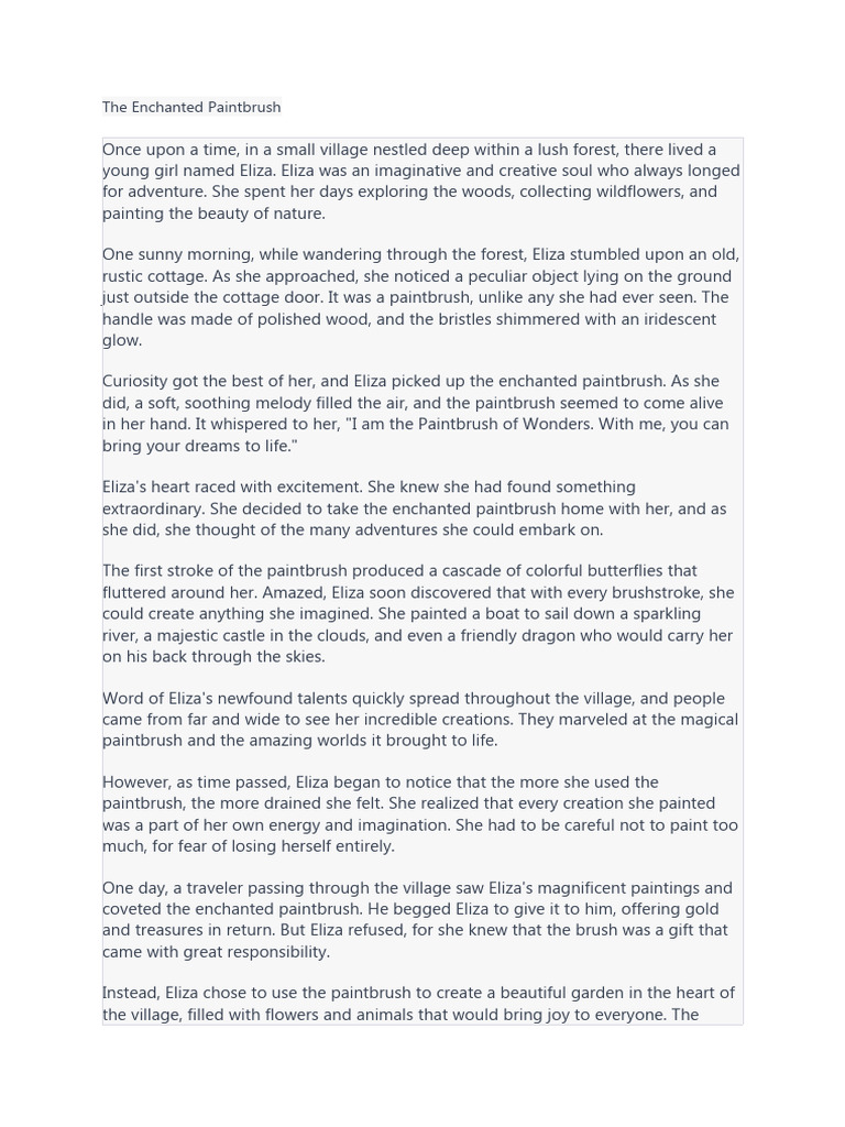 The Enchanted Paintbrush | PDF