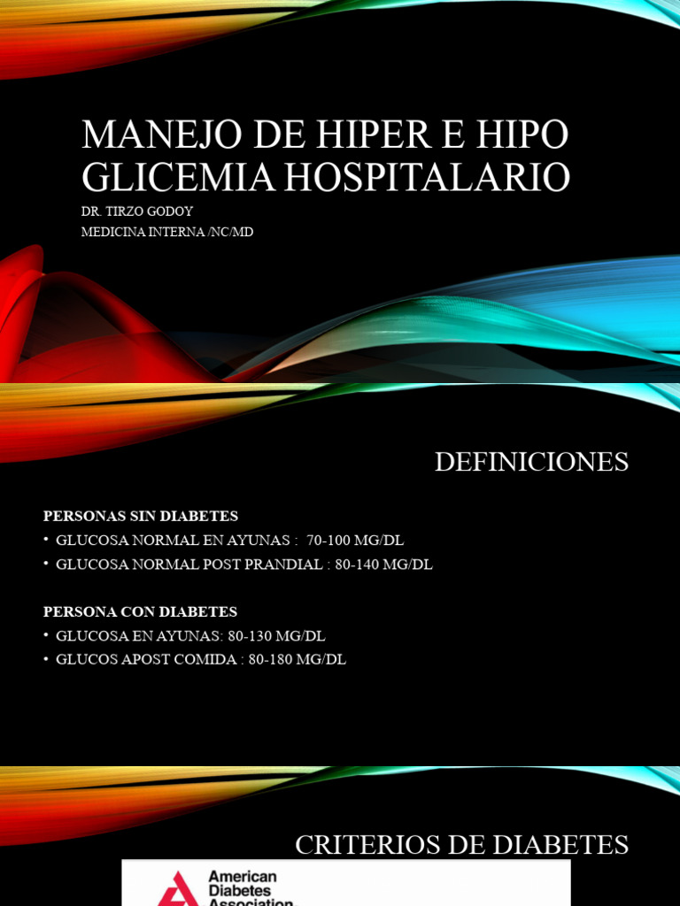 Manejo de Hiper e Hipo Glicemia Hospitalario | PDF