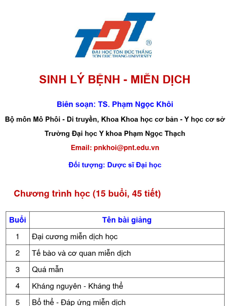 Đại Cương Miễn Dịch Học | PDF
