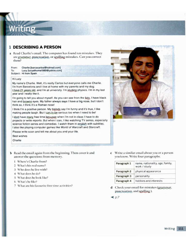 Writing Describing A Person | PDF