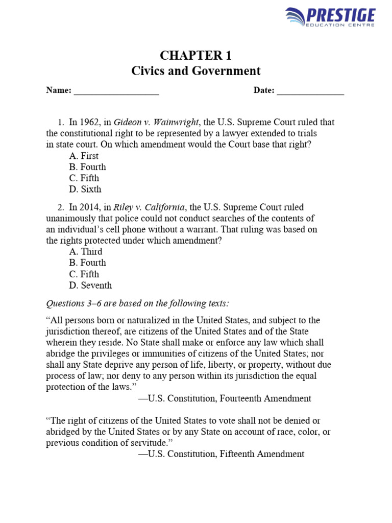 Chapter-1 Civics and Government 25 To 50 | PDF | Ratification | Federal ...