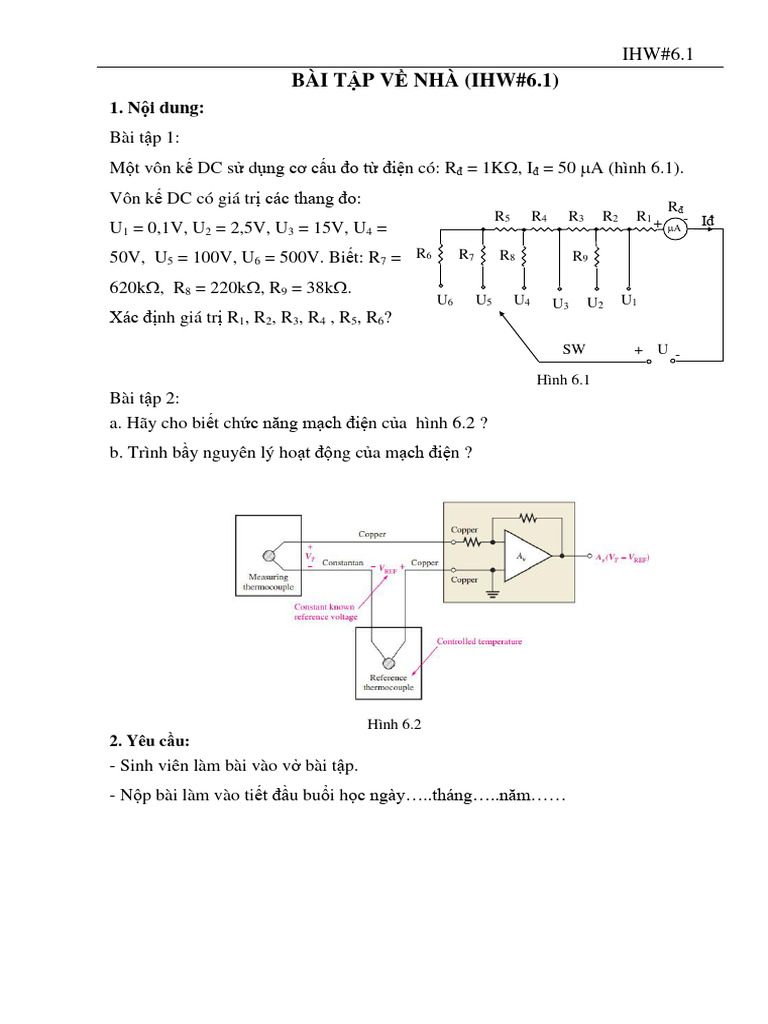 Phiếu giao bài tập về nhà IHW - 6 - 1 | PDF