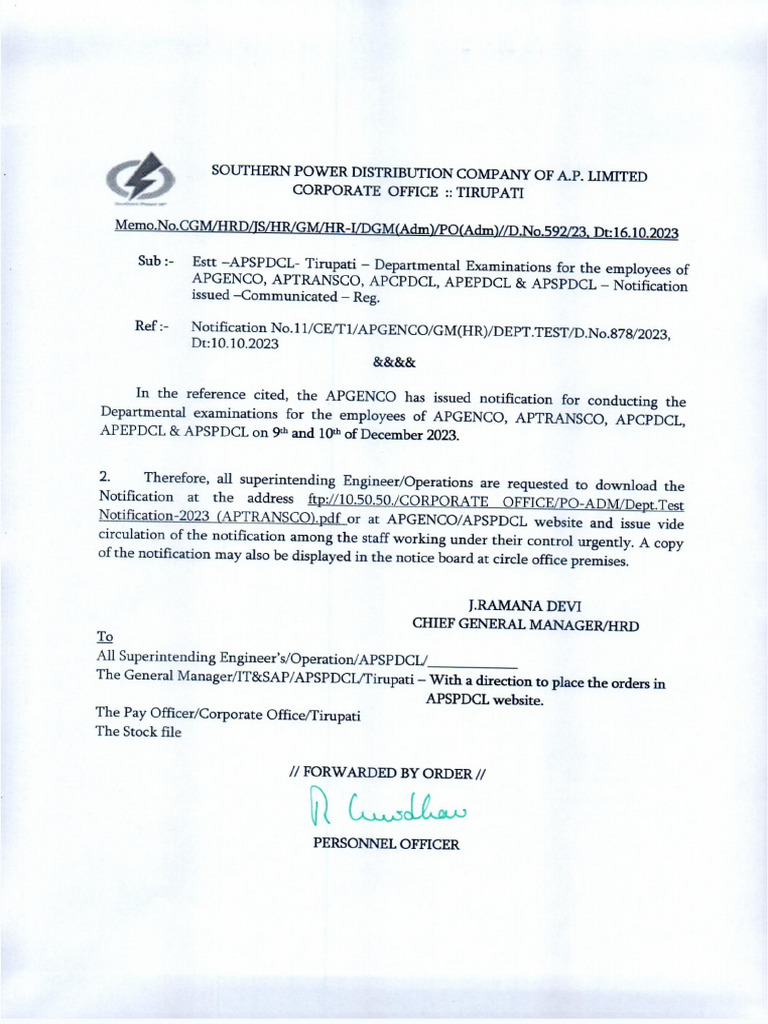 Departmental Accounts Test - 2023 - APGENCO | PDF