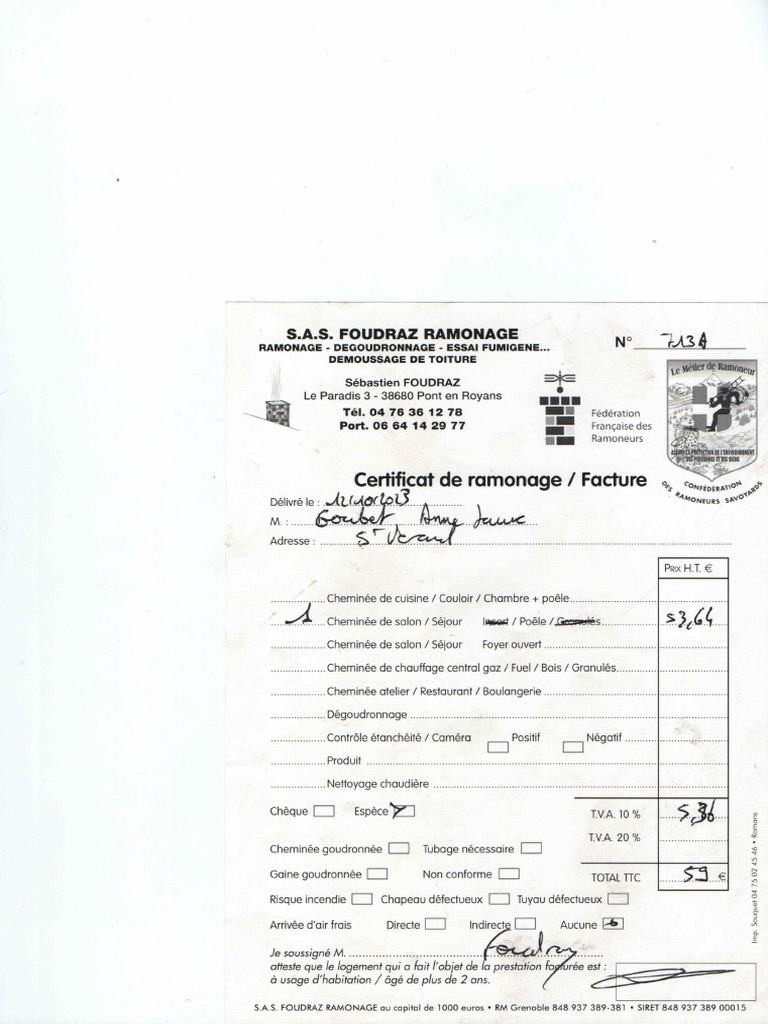 Attestation Ramonage | PDF