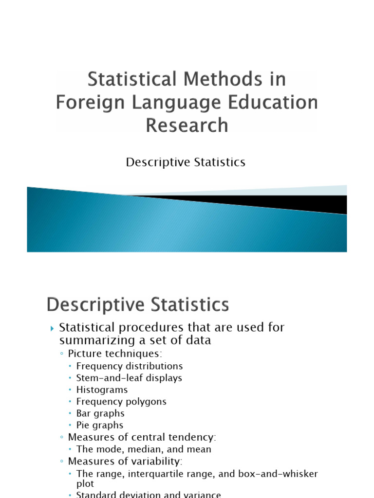 Descriptive Statistics - Presentation | PDF | Data Analysis | Descriptive Statistics