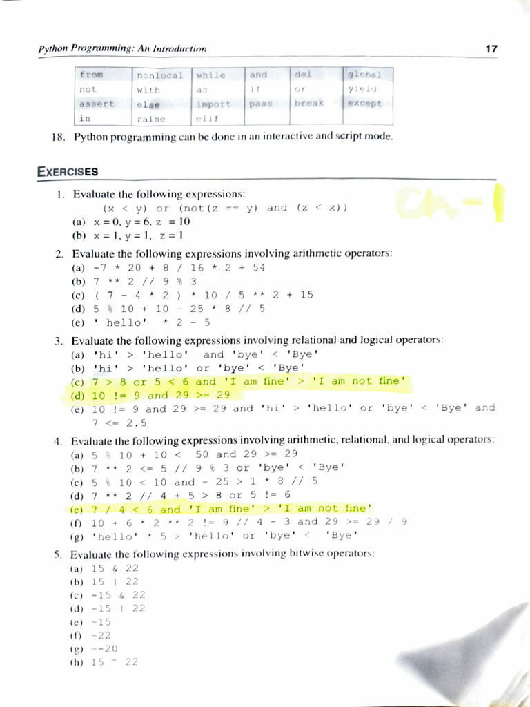 Ch-1,2,3 Back Exercises | PDF | Control Flow | Computer Programming